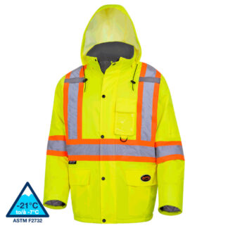 Pioneer Winter Quilted Waterproof Hi-Viz Safety Parka